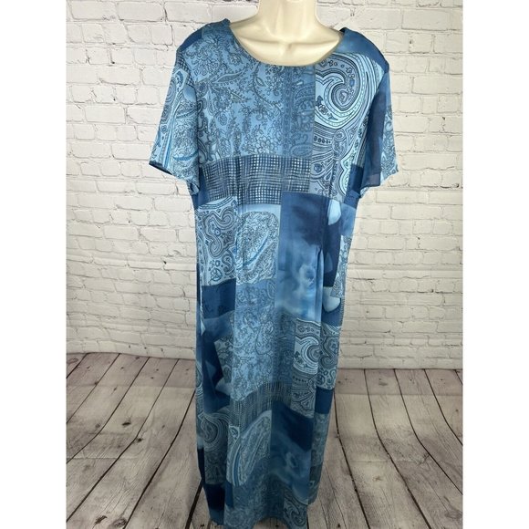 Leslie Fay | Dresses | Leslie Fay Blue Floral Paisley Back Zip Short ...